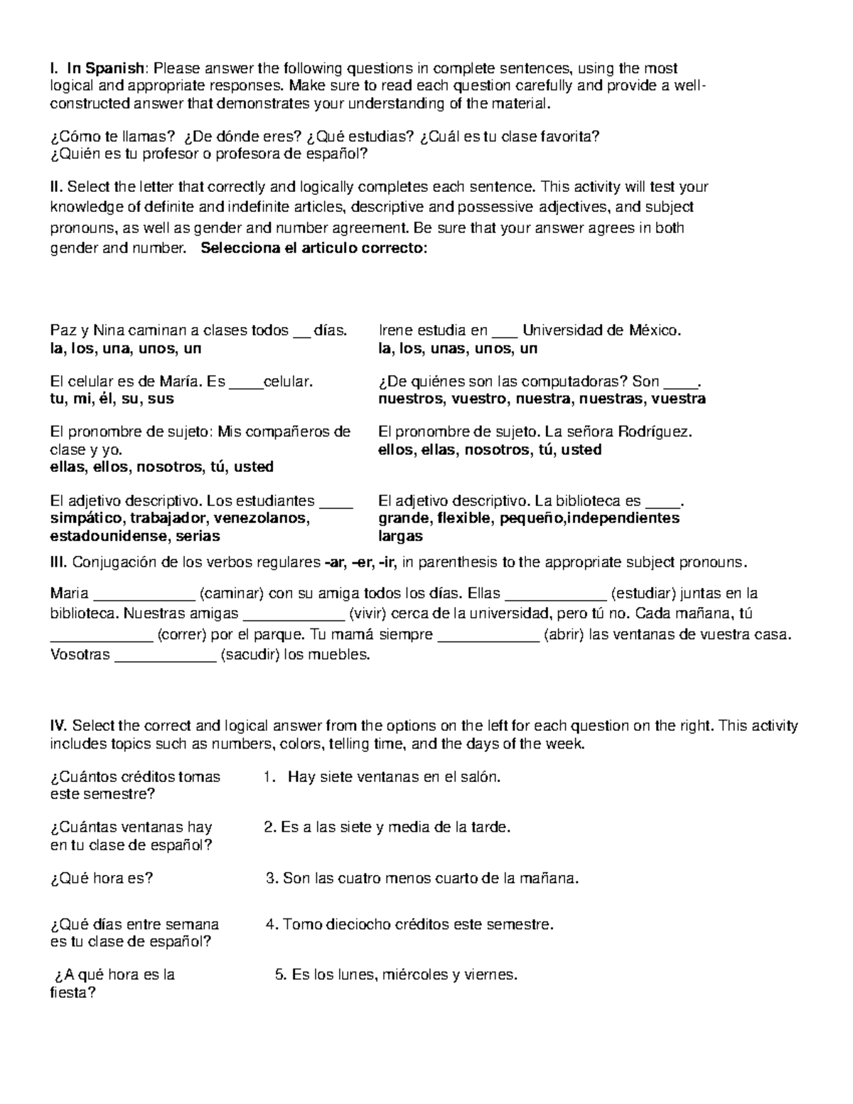 Spanish Language Practice Activities for Beginners (SP101) - Studocu