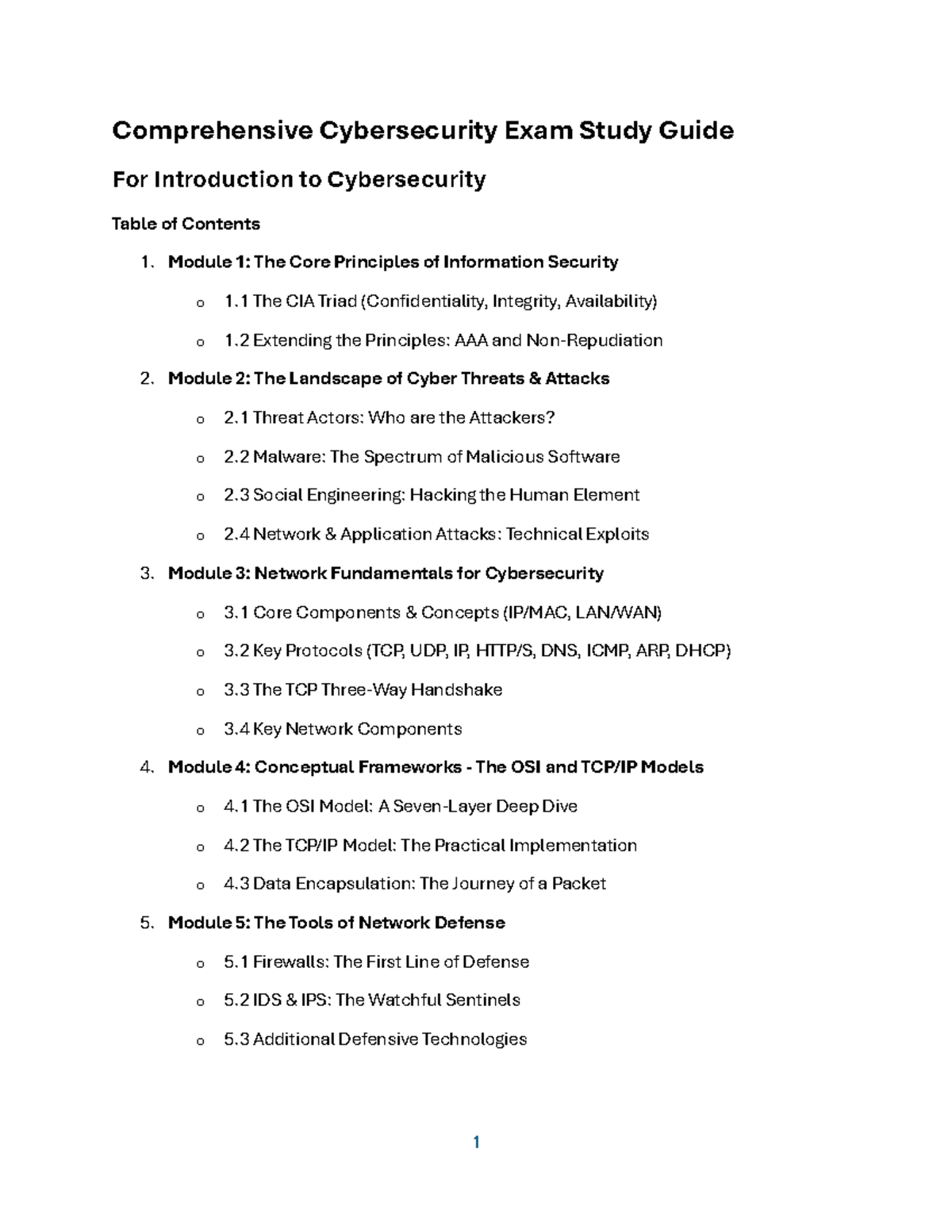 Comprehensive Cybersecurity Exam Study Guide (CS101) - Studocu