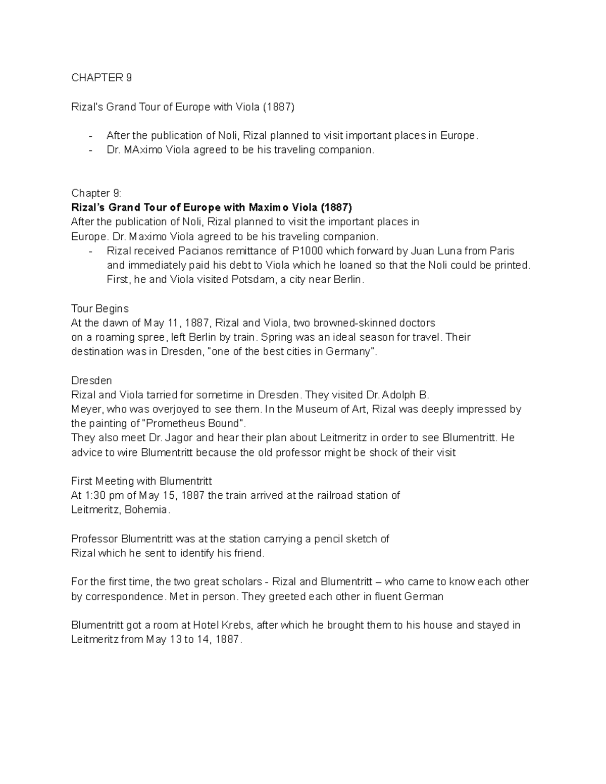 Rizal's Grand Tour of Europe with Maximo Viola (1887) - Chapter 9 Notes ...