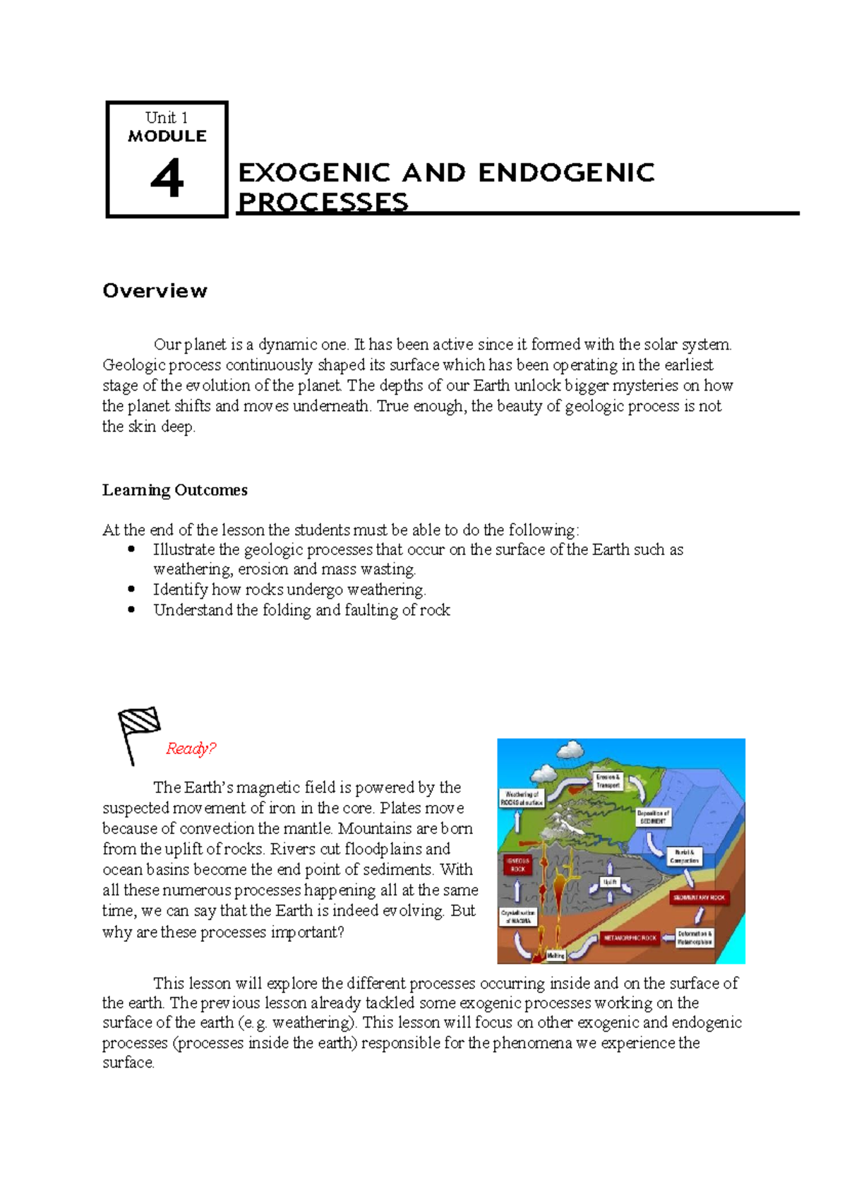 G11 Earth Science - Week 3: Exogenic and Endogenic Processes - Studocu