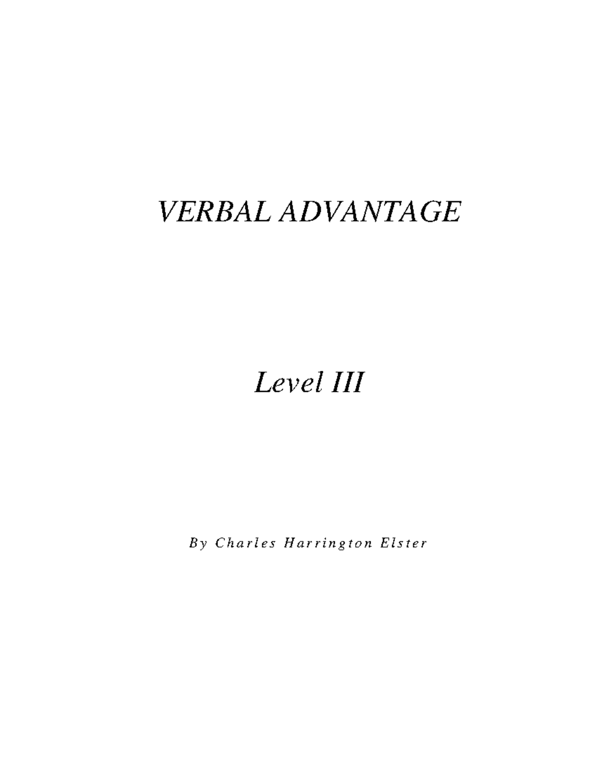 Verbal Advantage Level 3 - Level III B y C h a r l e s H a r r i n g t ...