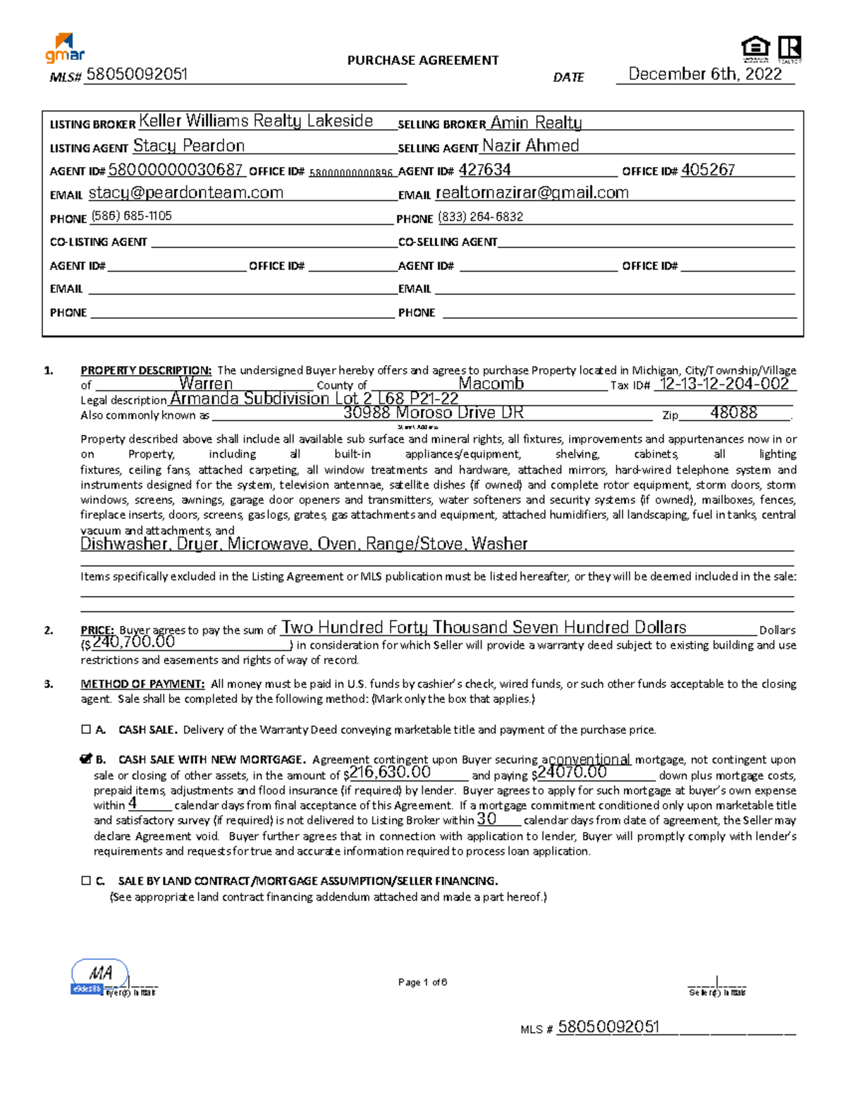 GMAR - Purchase Agreement for Property Sale (58050092051) - Studocu