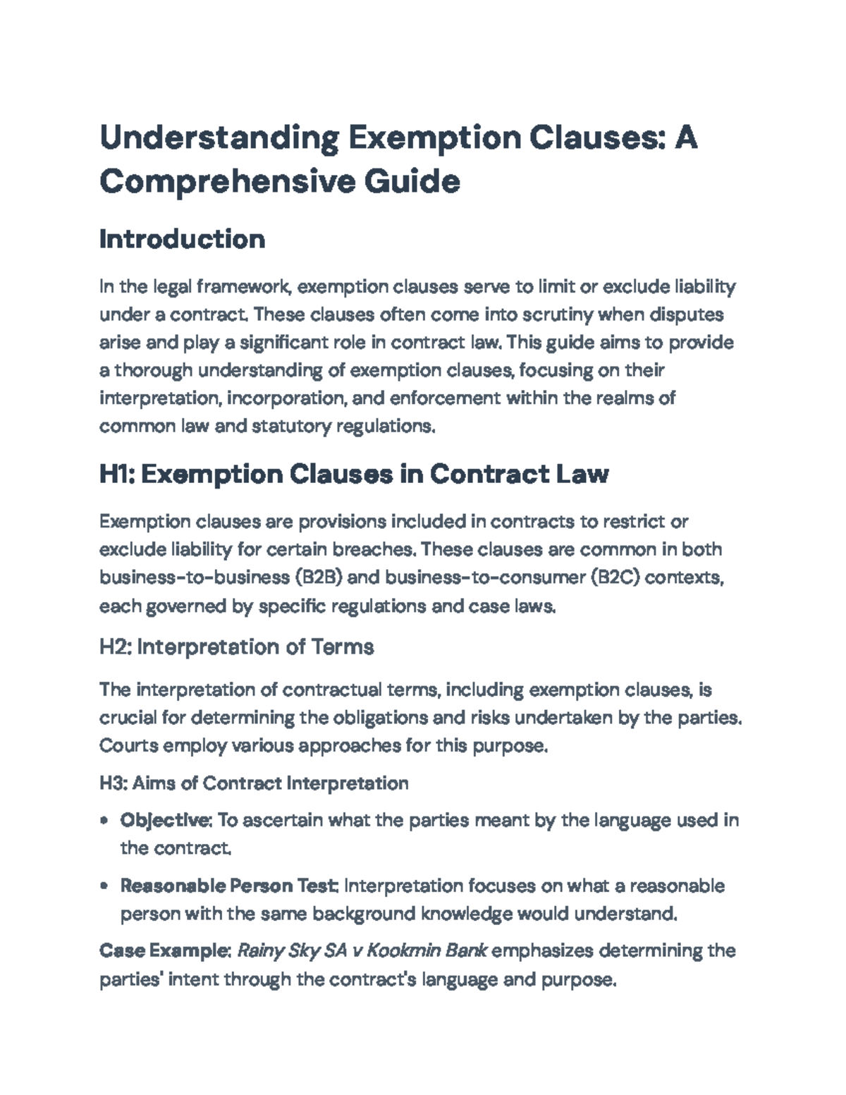 Understanding Exemption Clauses in Contract Law: A Comprehensive Guide ...