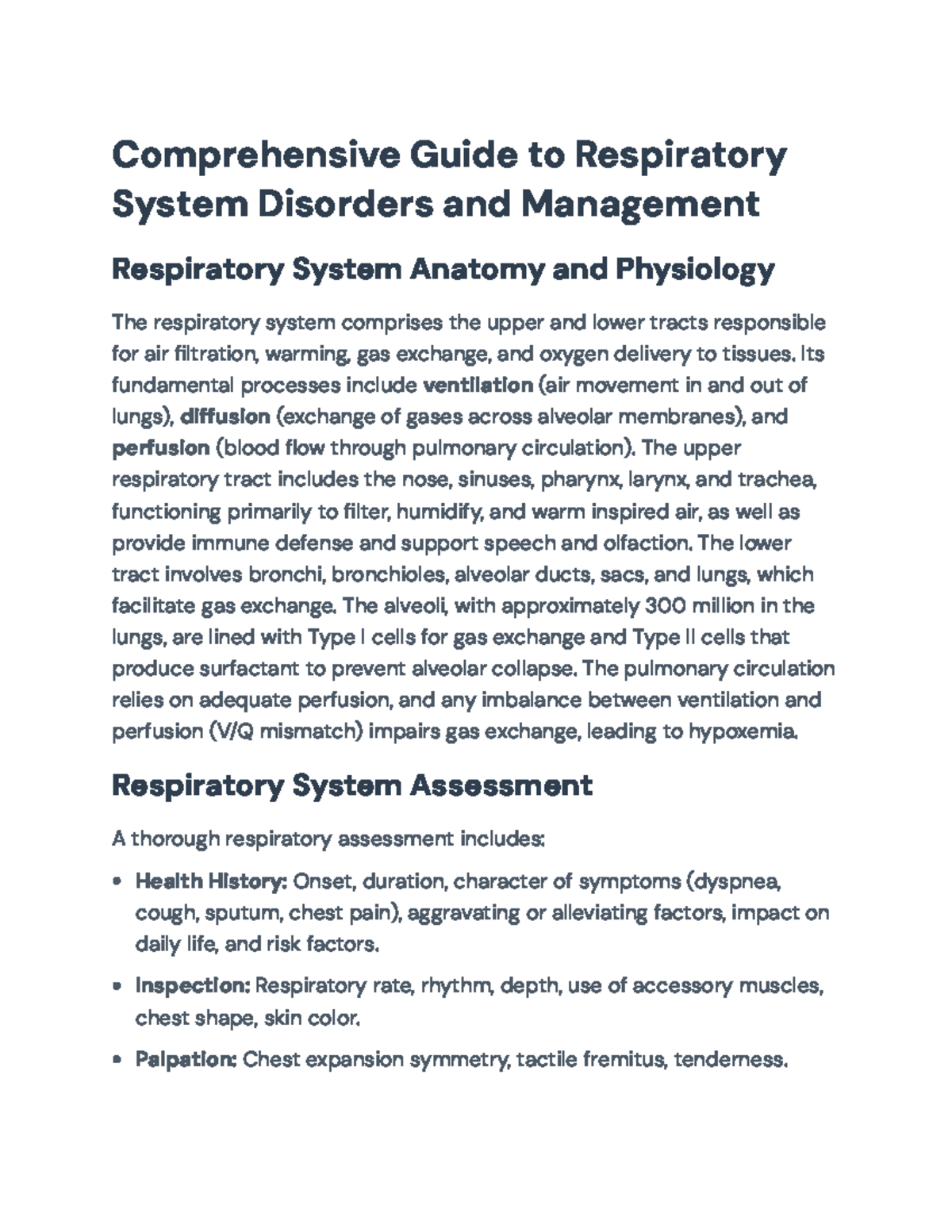 Comprehensive Guide to Respiratory System Disorders: Overview ...