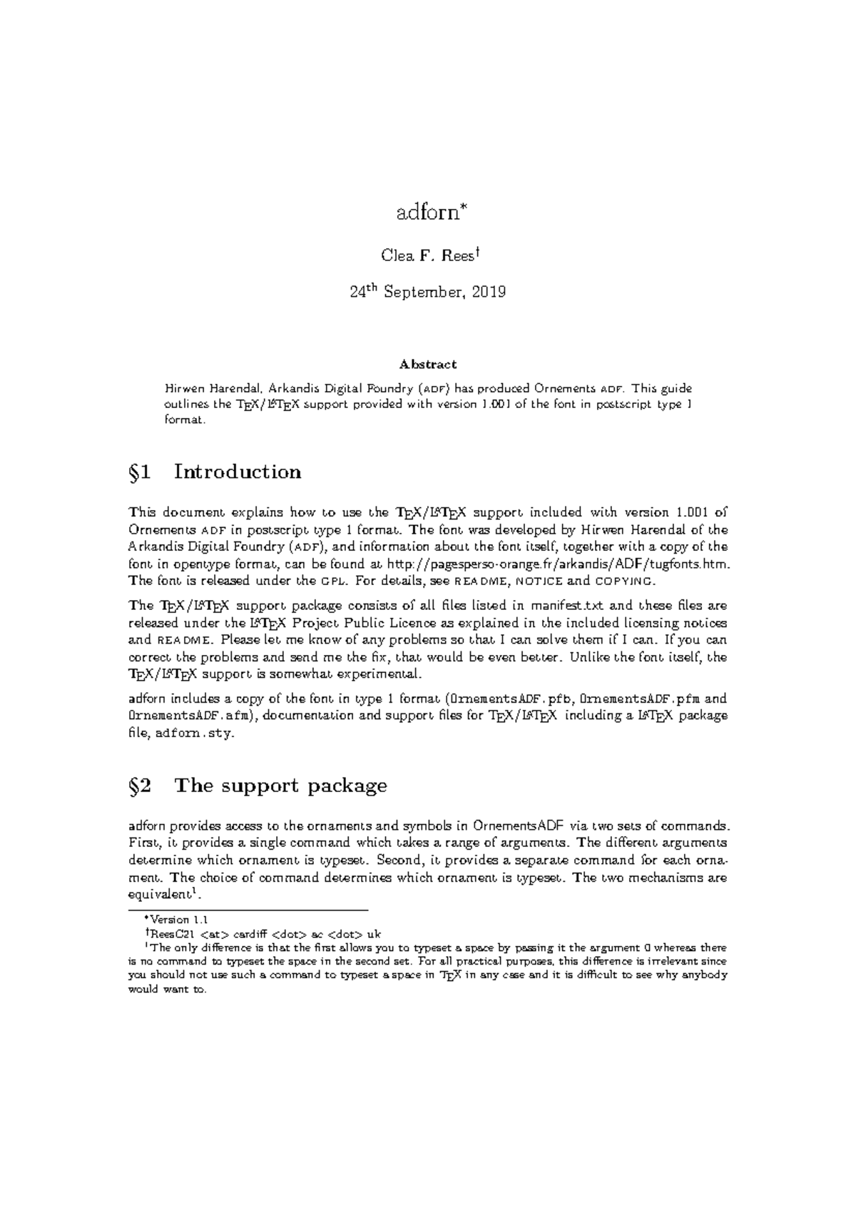 Adforn - Latex - adforn ∗ Clea F. Rees† 24 th September, 2019 Abstract ...