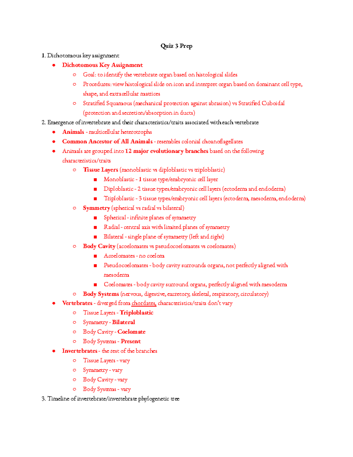 Animal Diversity Quiz 3 Prep: Vertebrate Identification & Evolution ...