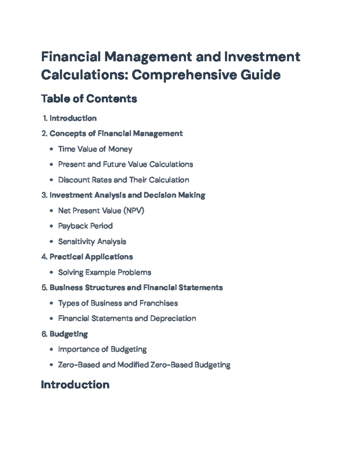 Financial Management & Investment Calculations: A Comprehensive Guide ...