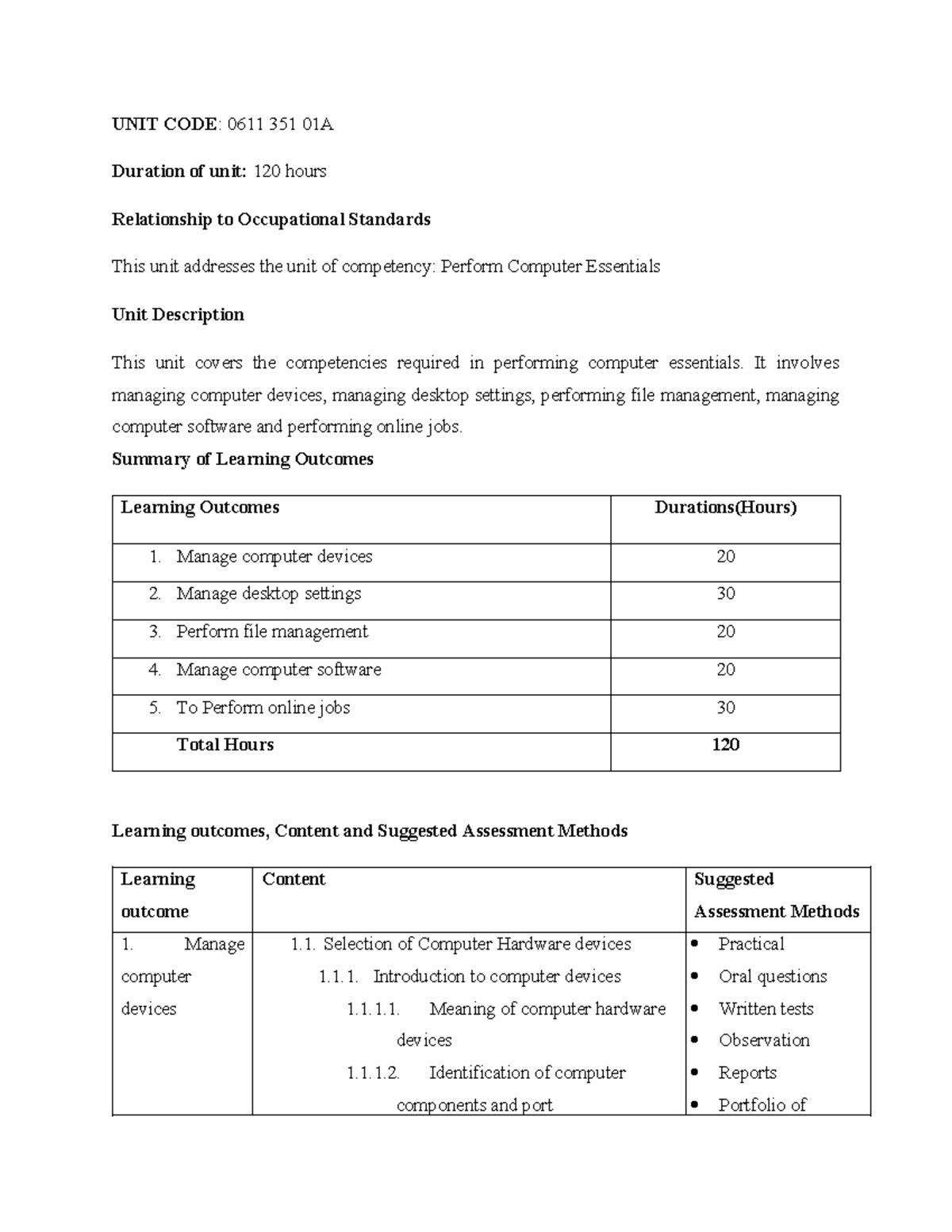 Computer Essentials Unit 0611 351 01A: Comprehensive Guide - Studocu