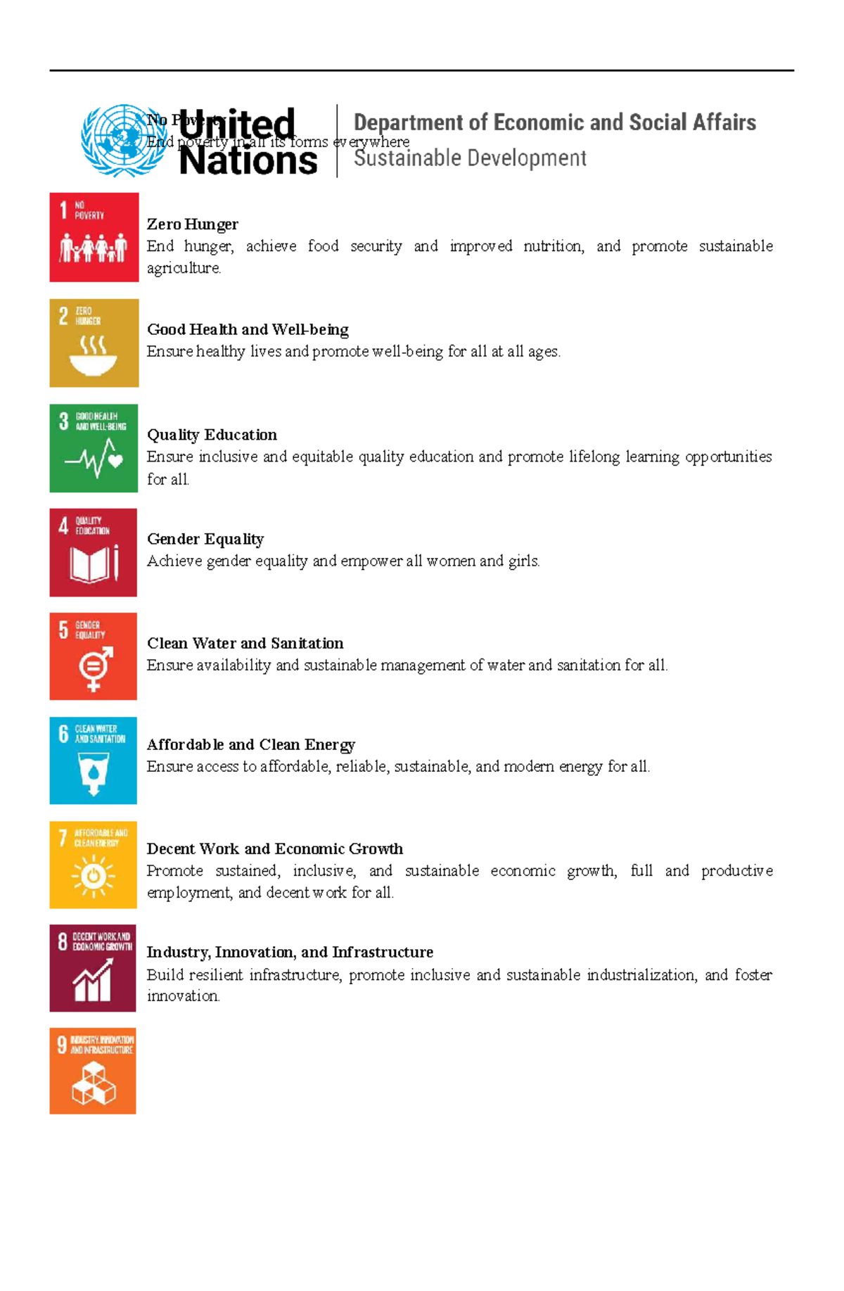17 SDGs Overview for Students: Goals for a Sustainable Future - Studocu