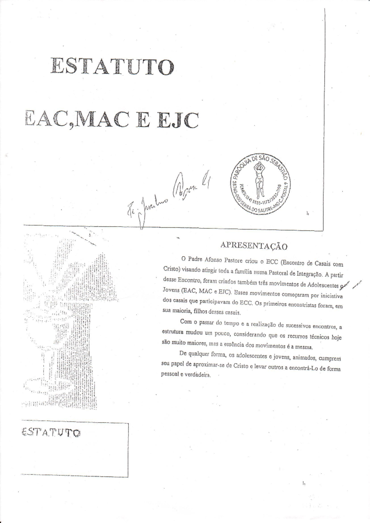Estatuto dos Movimentos EAC, MAC e EJC na Paróquia - Studocu