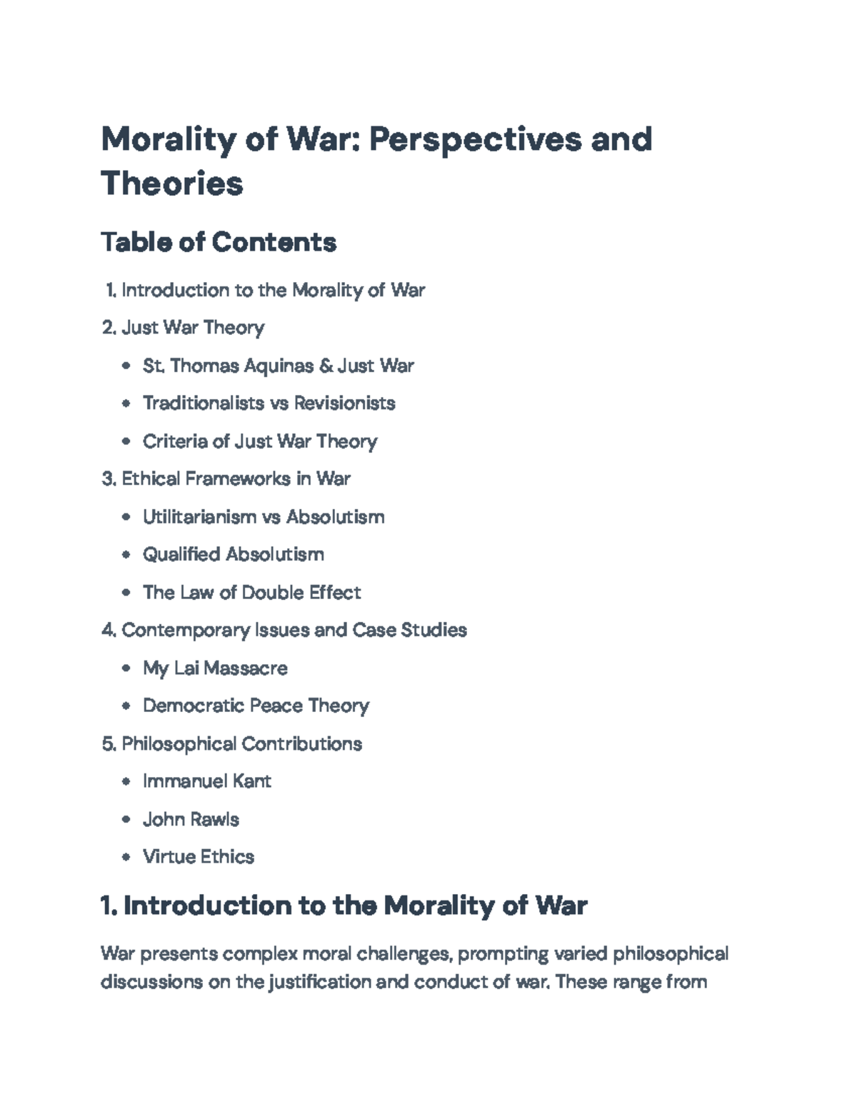 Ethical Perspectives on the Morality of War: Theories and Case Studies ...