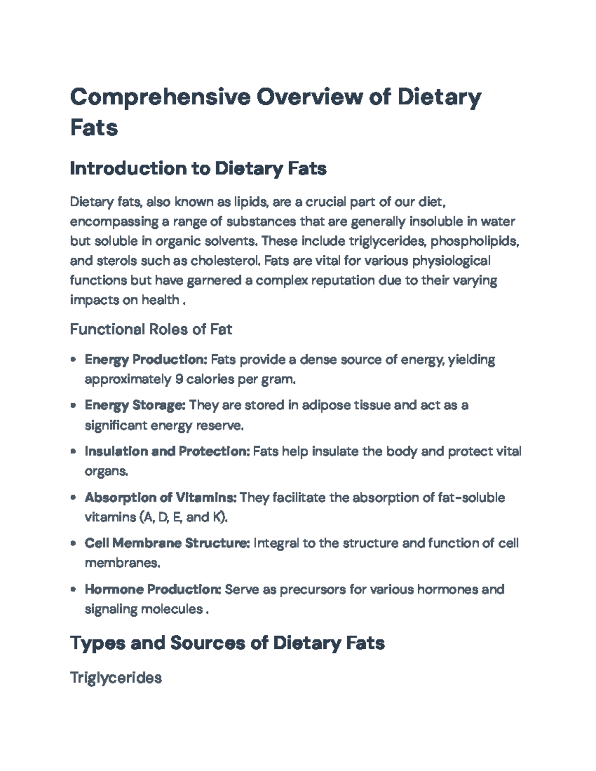 Dietary Fats: Types, Health Impacts, and Recommendations (Nutrition 101 ...