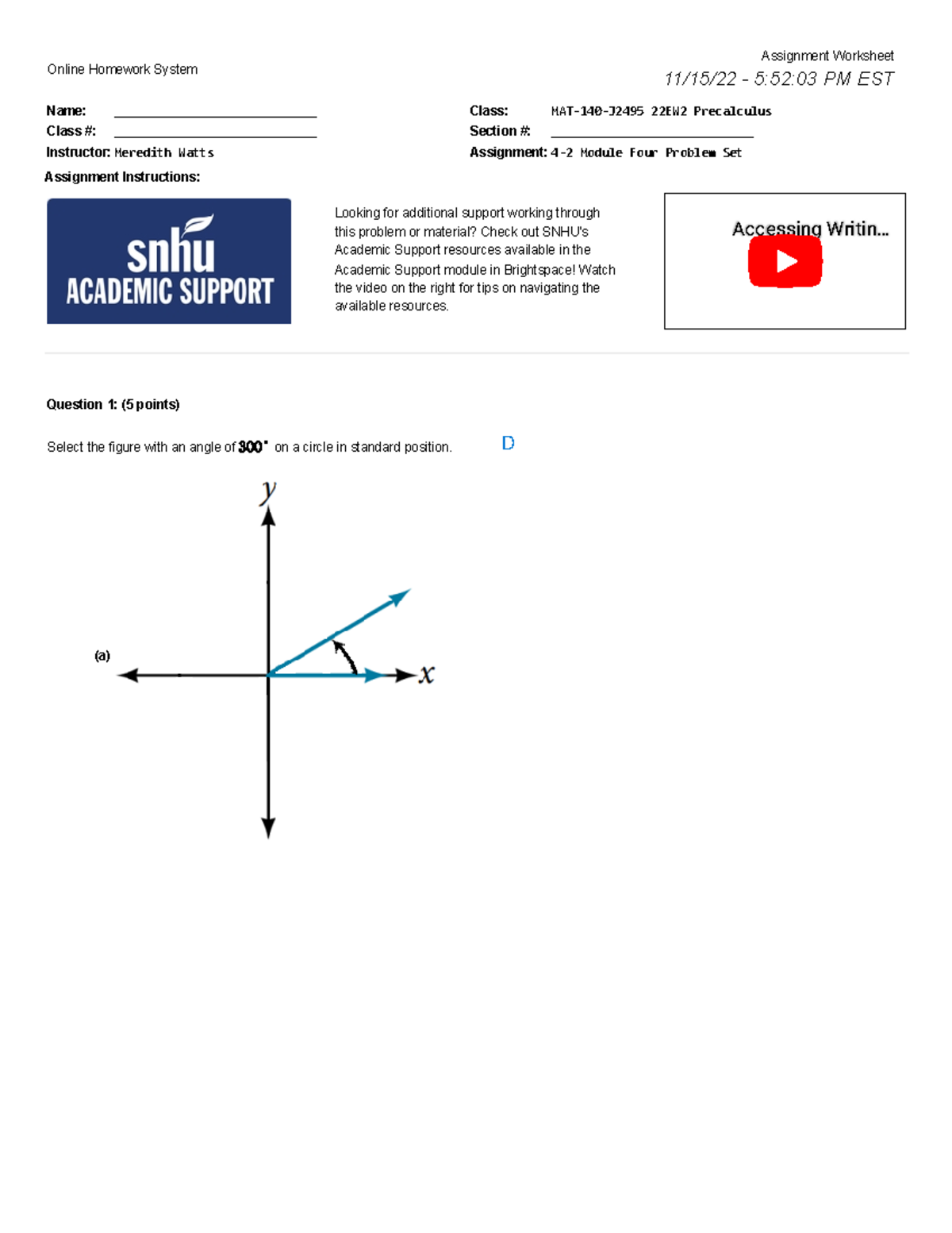 Mod4exam - Module 4 exam - Accessing WritinAccessing Writin ...