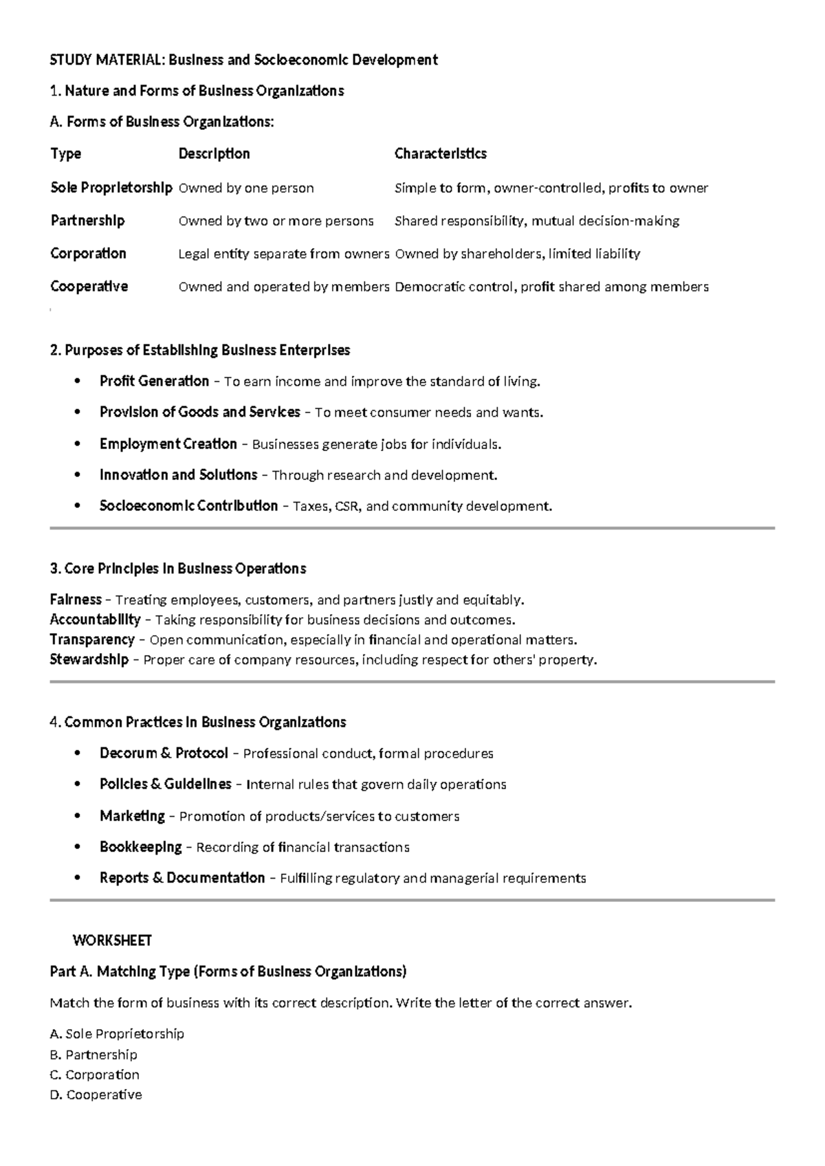 Business Ethics Study Material: Understanding Social Responsibility and ...