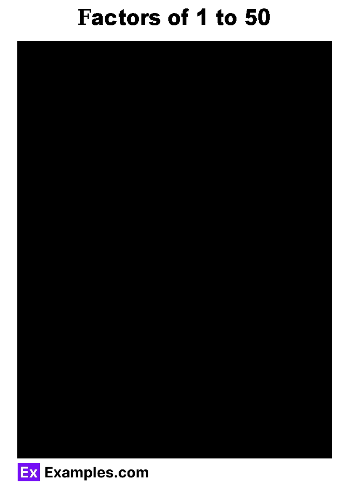 Factors of Numbers 1 to 50: Prime and Composite Analysis - Studocu