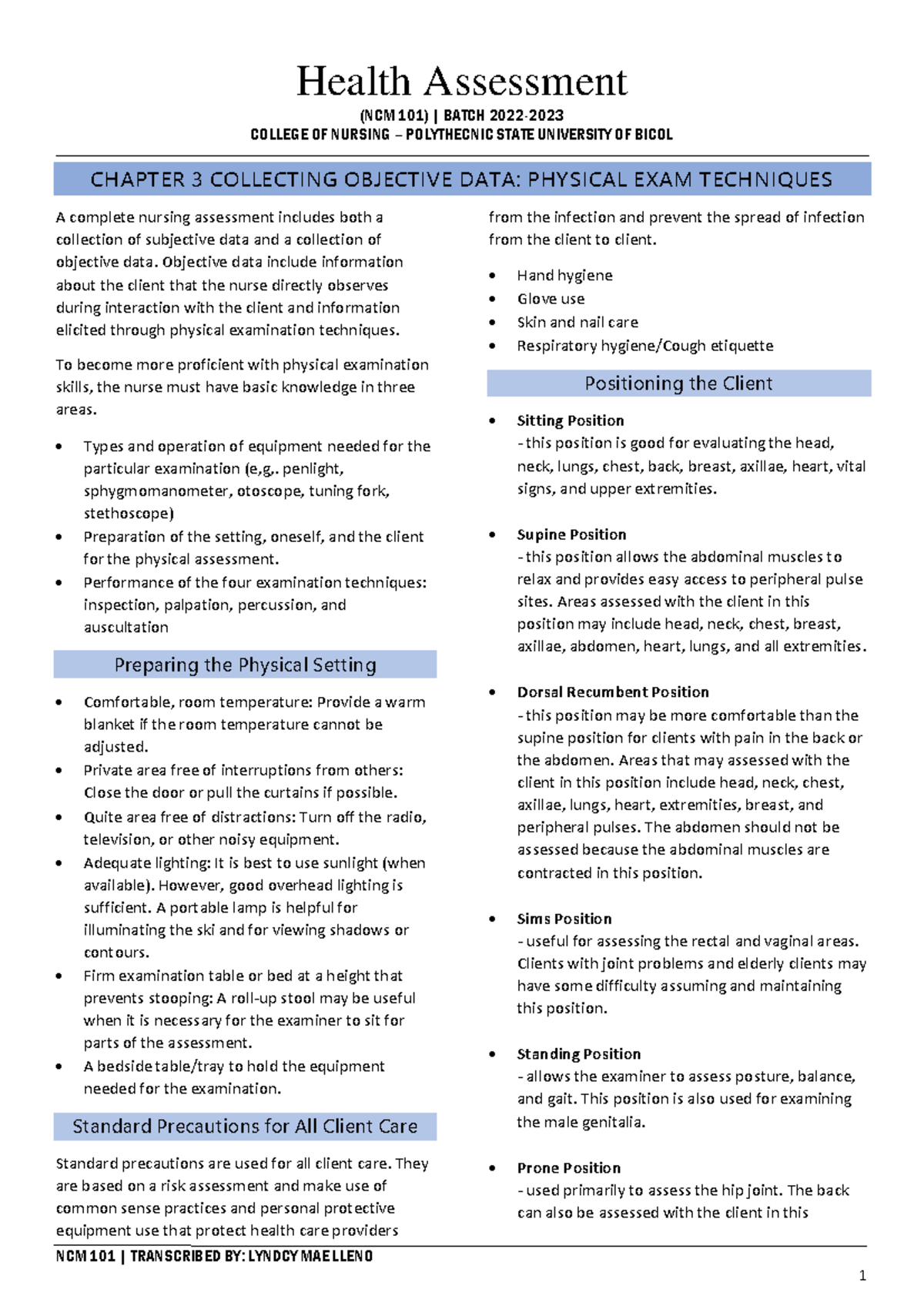 NCM 101 | Chapter 3: Collecting Objective Data in Health Assessment ...