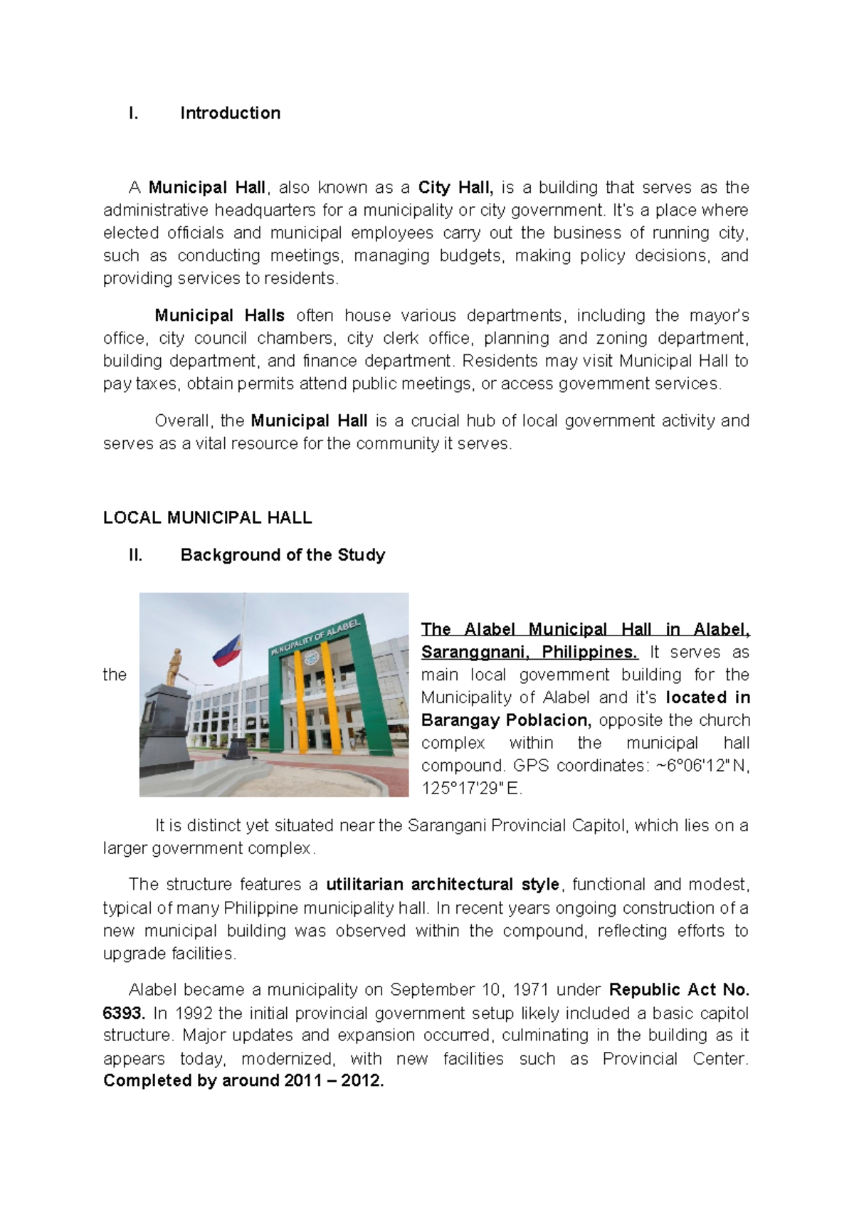 Municipal Hall Overview and Case Study: Alabel and Venlo - Studocu