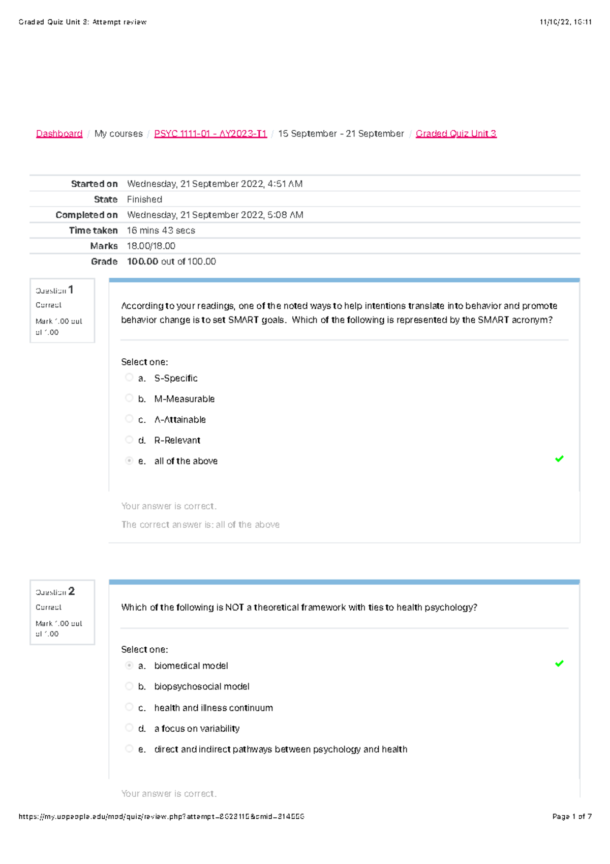 Graded Quiz Unit 3 Review - PSYC 1111: Key Insights & Correct Answers ...