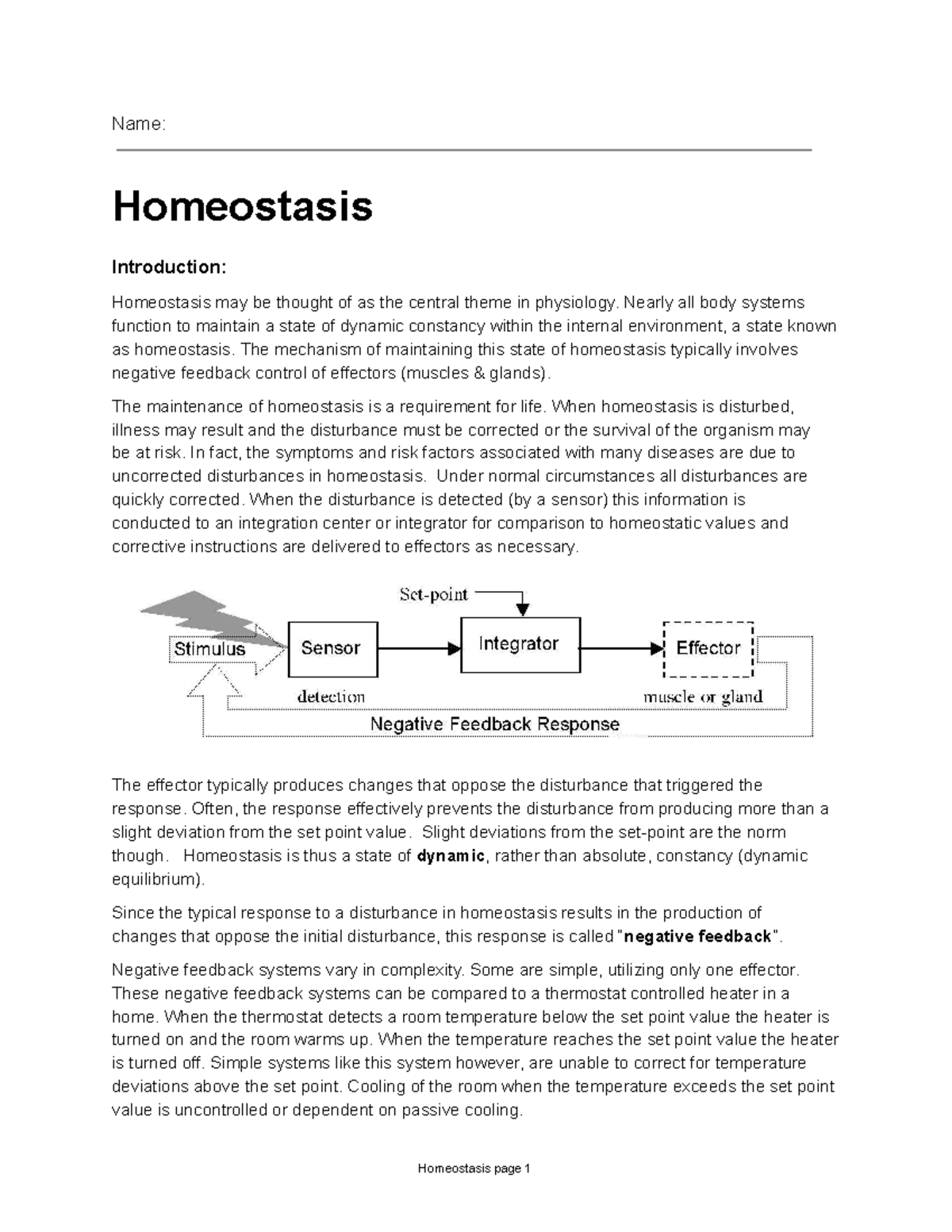 Homeostasis Lab: Understanding Physiological Balance - LPC 2023 - Studocu