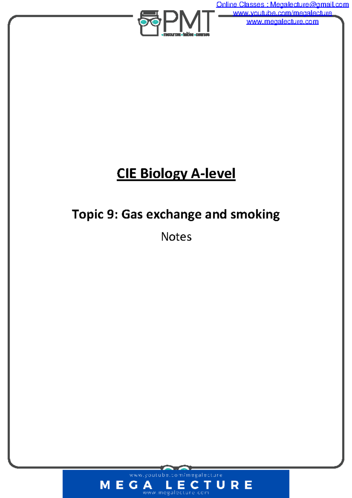 Summary Notes Topic 9 CIE Biology A Level - CIE Biology A-level Topic 9 ...