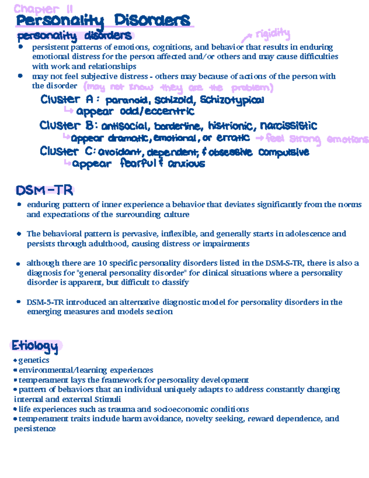 Chapter 11: Personality Disorders and Treatment Models in DSM-5-TR ...