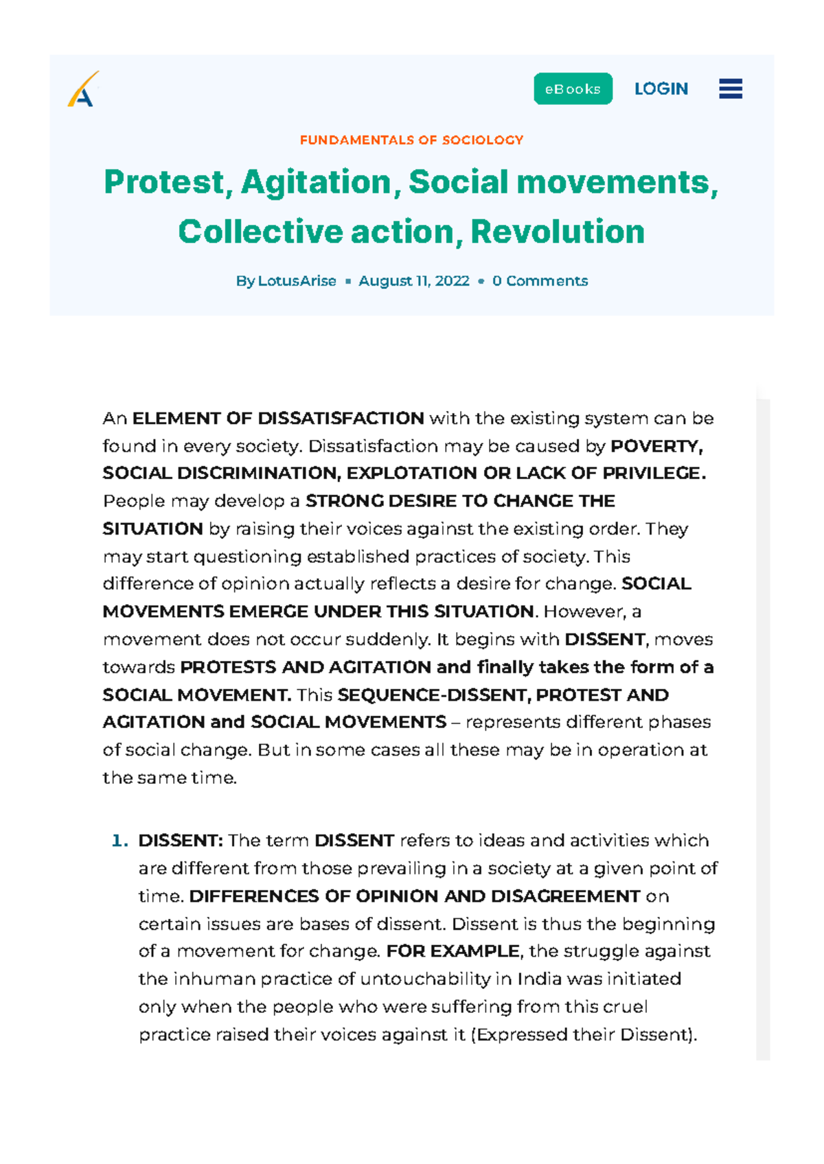 Sociology Notes: Protest, Agitation, Social Movements & Revolution ...