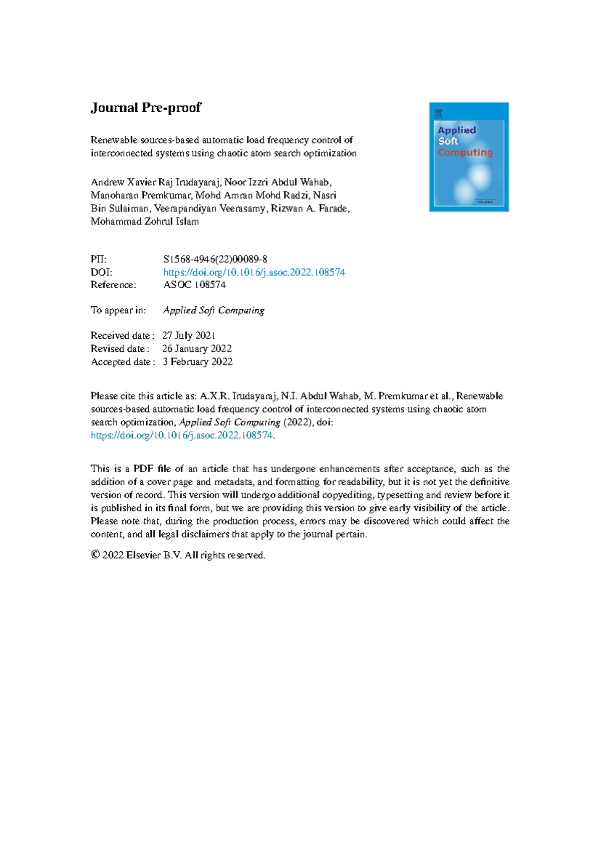 Renewable Sources-Based ALFC of Interconnected Systems Using CASO - Studocu