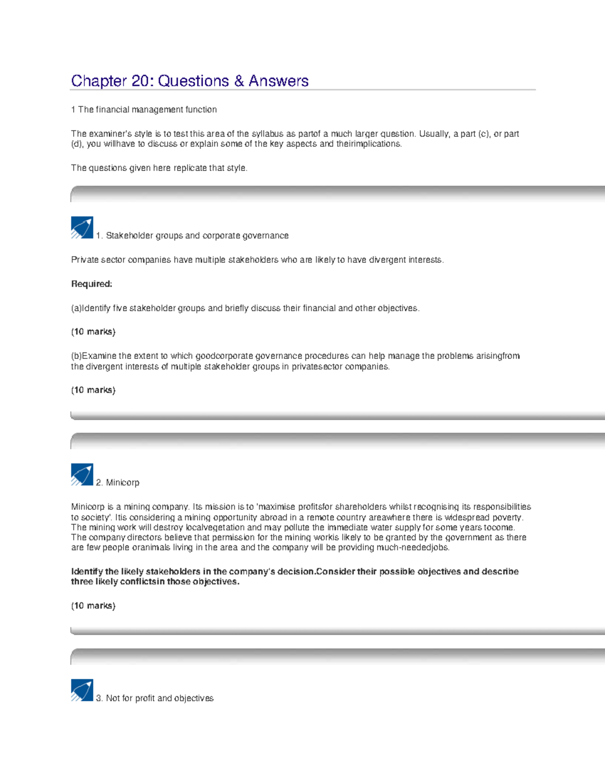 Chapter 20: Financial Management Function - Key Questions & Answers ...