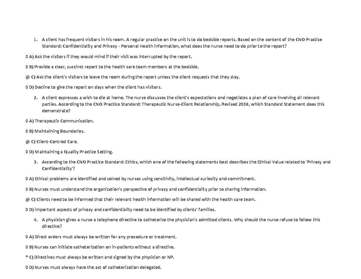 CNO Practice Standard: Key Concepts in Nursing Ethics and ...