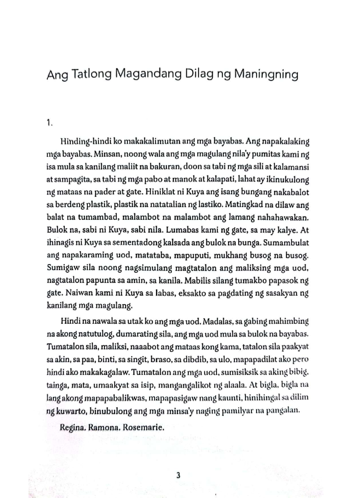Ang Tatlong Magandang Dilag ng Maningning - ko makakalimutan ang mga ...
