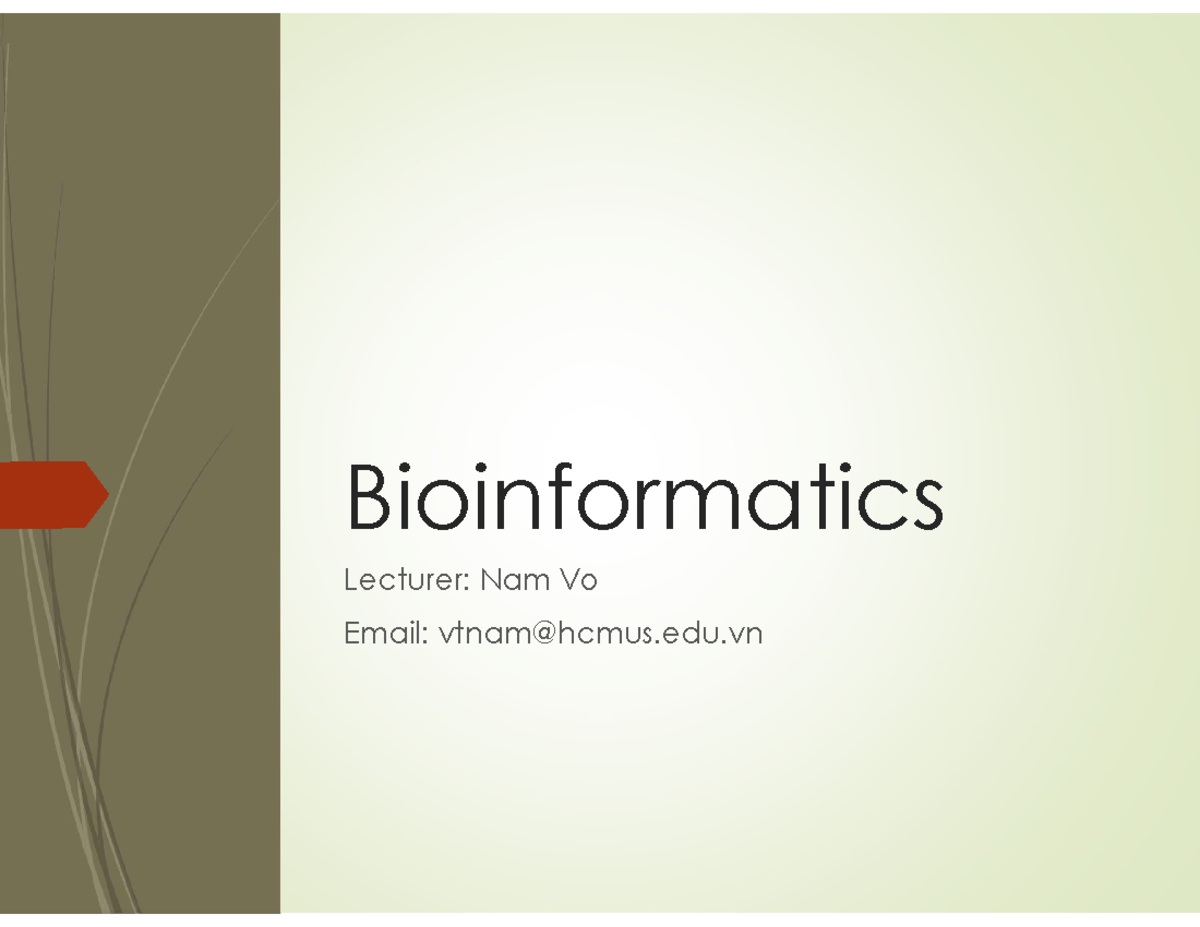 BTE10005 VI Structural Bioinformatics Lecture Notes 2025 - Studocu