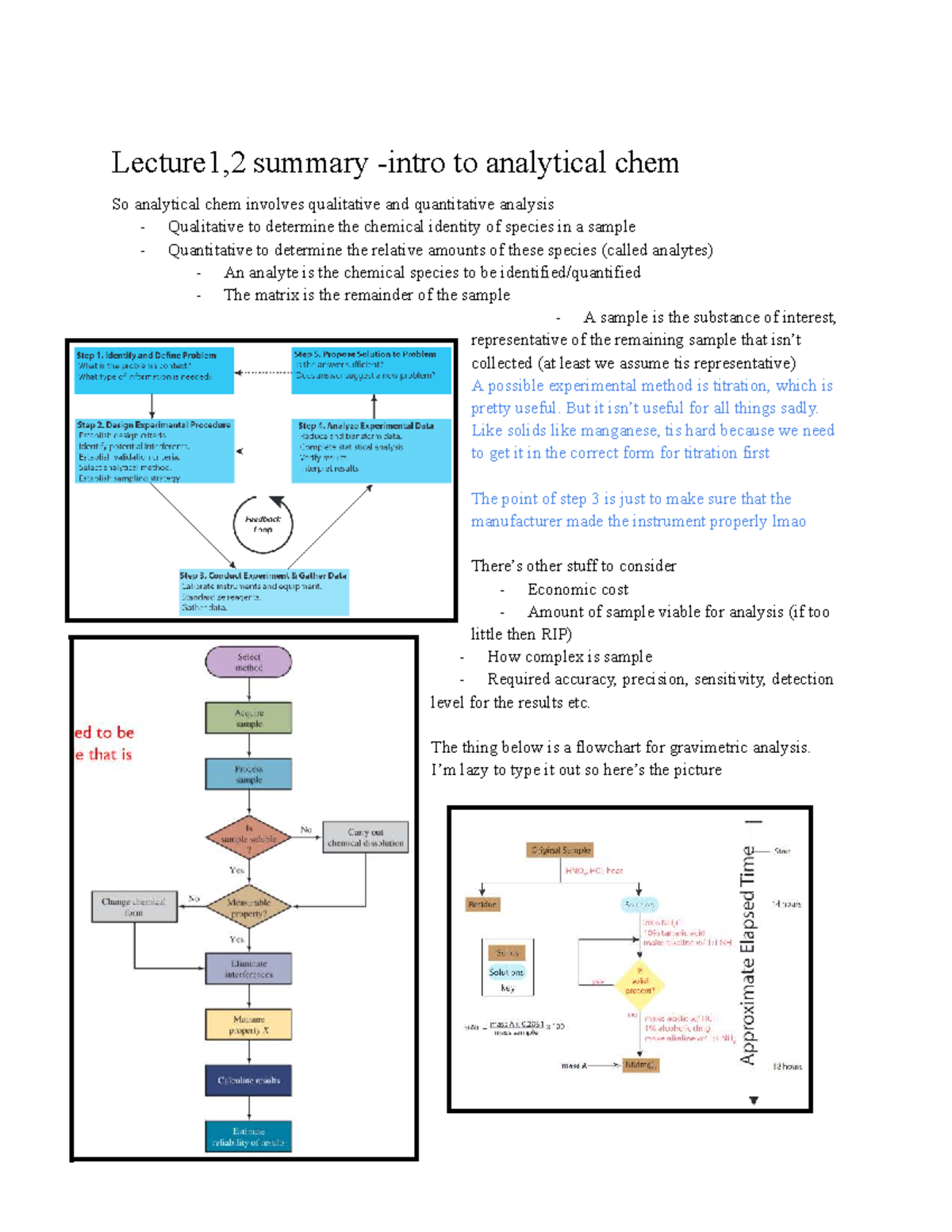 CM2143 Lecture 1 & 2 Summary: Analytical Chemistry Concepts - Studocu