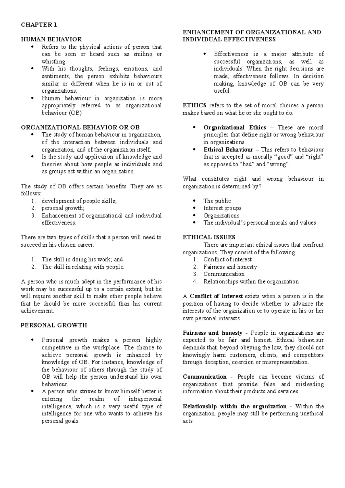 Human Behavior and Individual Differences - AE2 Chapter Overview - Studocu