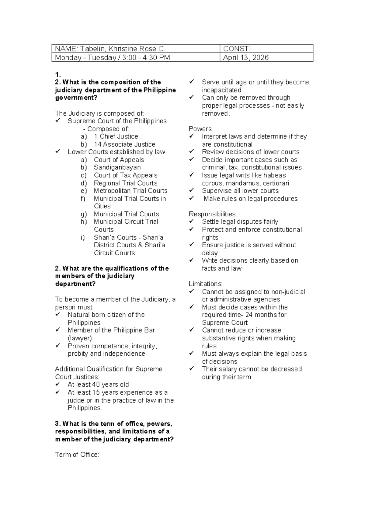 JUR 101: Overview of the Philippine Judiciary Department - Studocu