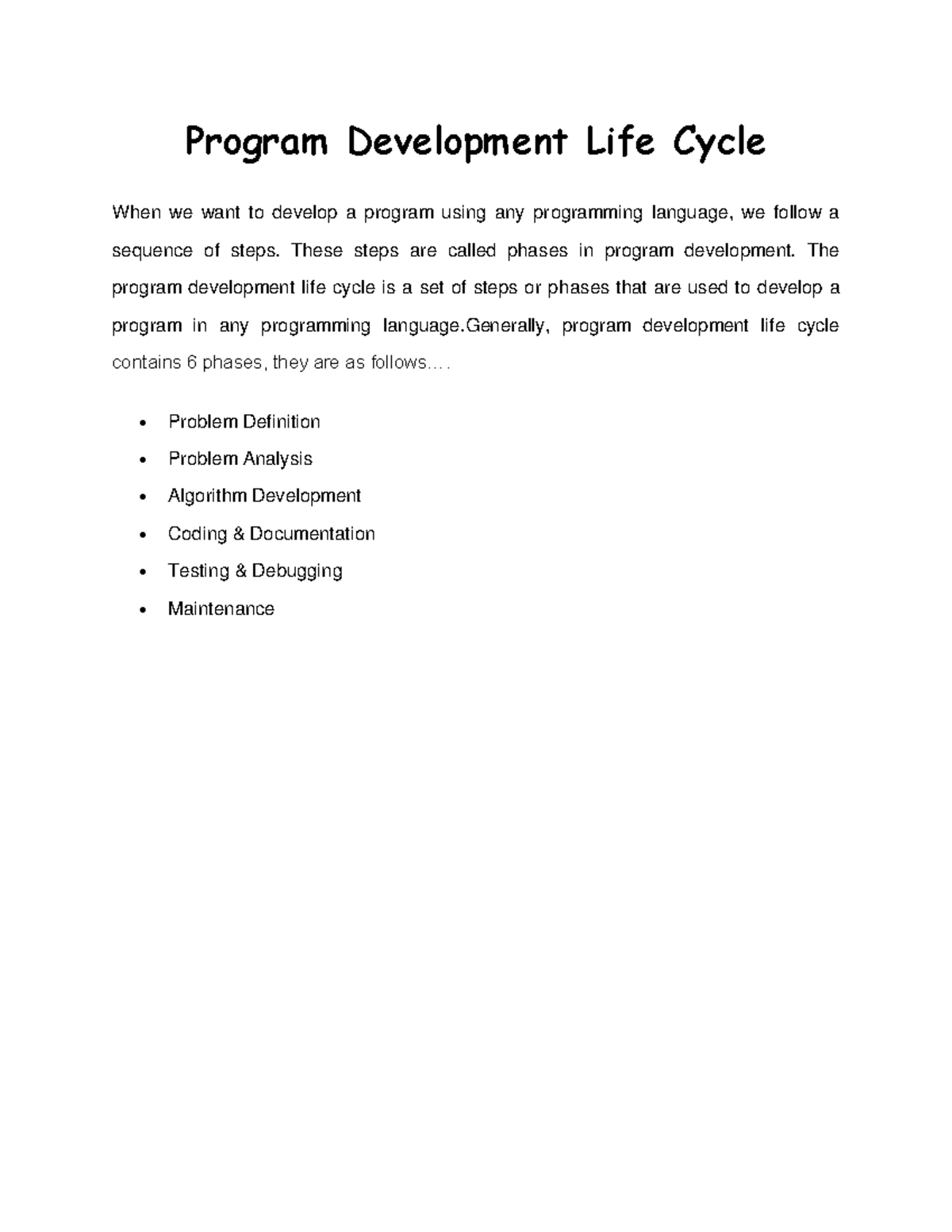 Program development - Fundamentals of Computer Programming - Studocu