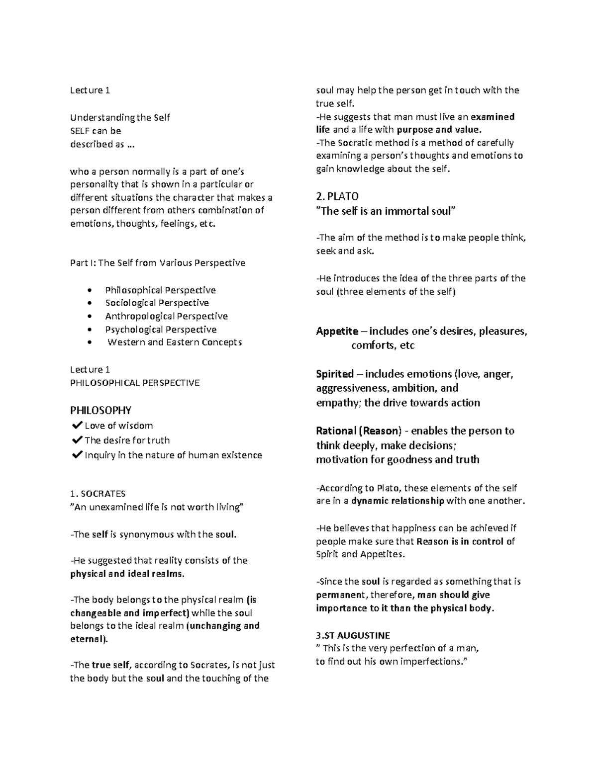 UTS REV - Lecture 1: Understanding the Self from Multiple Perspectives ...