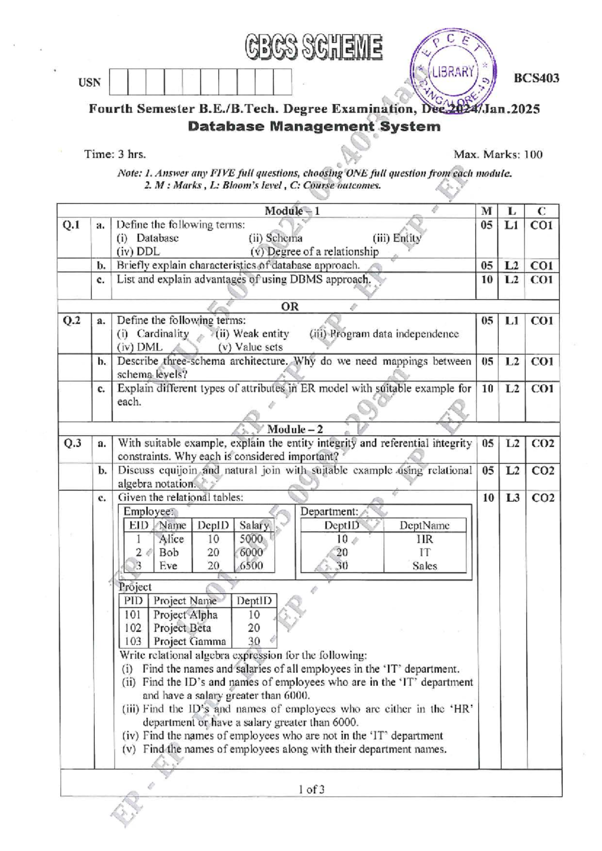 BCS403 Final Exam Notes: Database Management System - Dec 2025 - Studocu