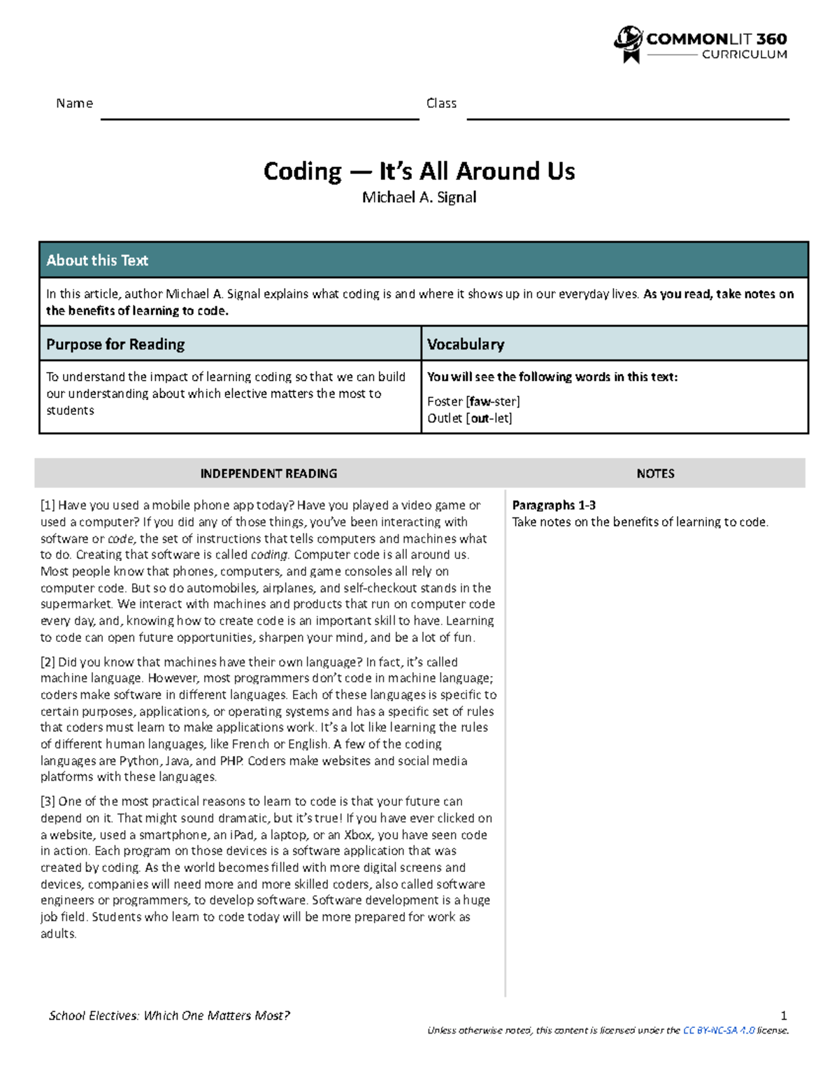 Coding - It's All Around Us (Independent Practice Notes) - Studocu