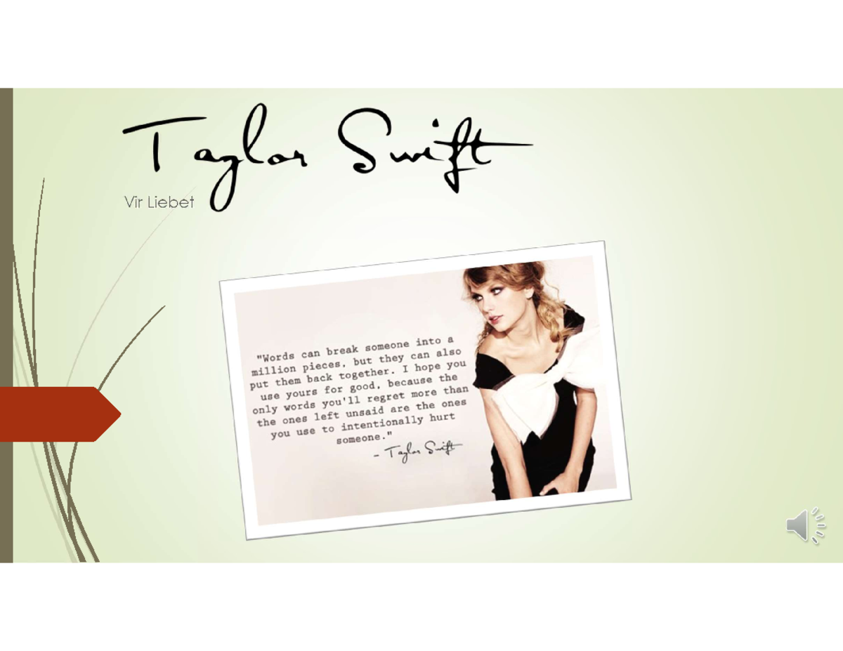 Taylor Swift Gedig Analise - 721088376 - Studocu