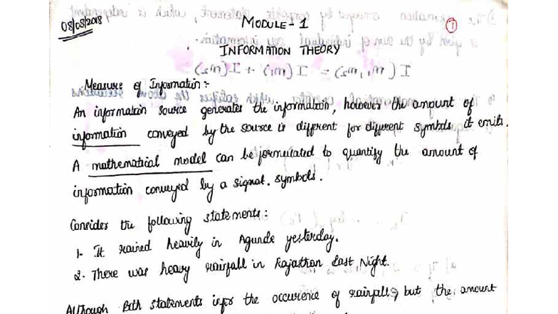 ITC 101: Module 1 - Information Theory and Coding Concepts - Studocu