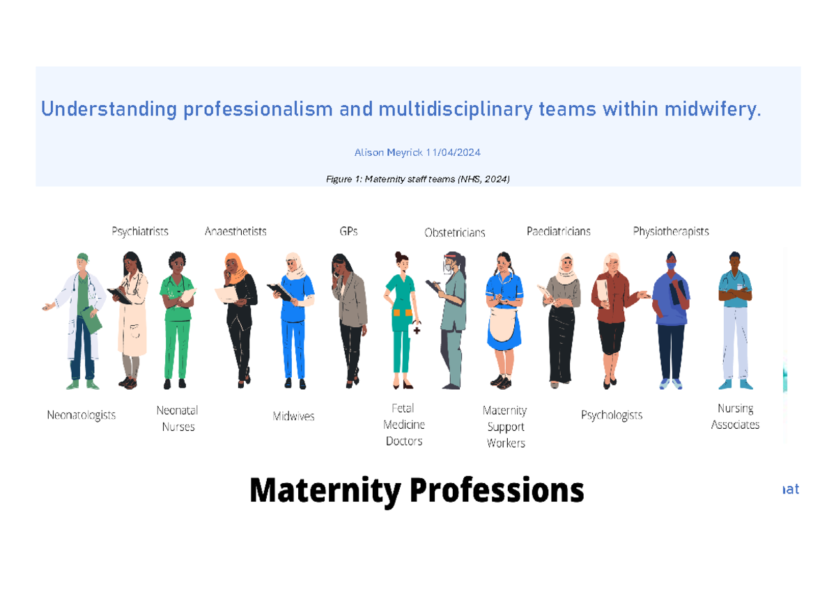 Unit 8: Evolving Professionalism & Multidisciplinary Teams in Midwifery ...