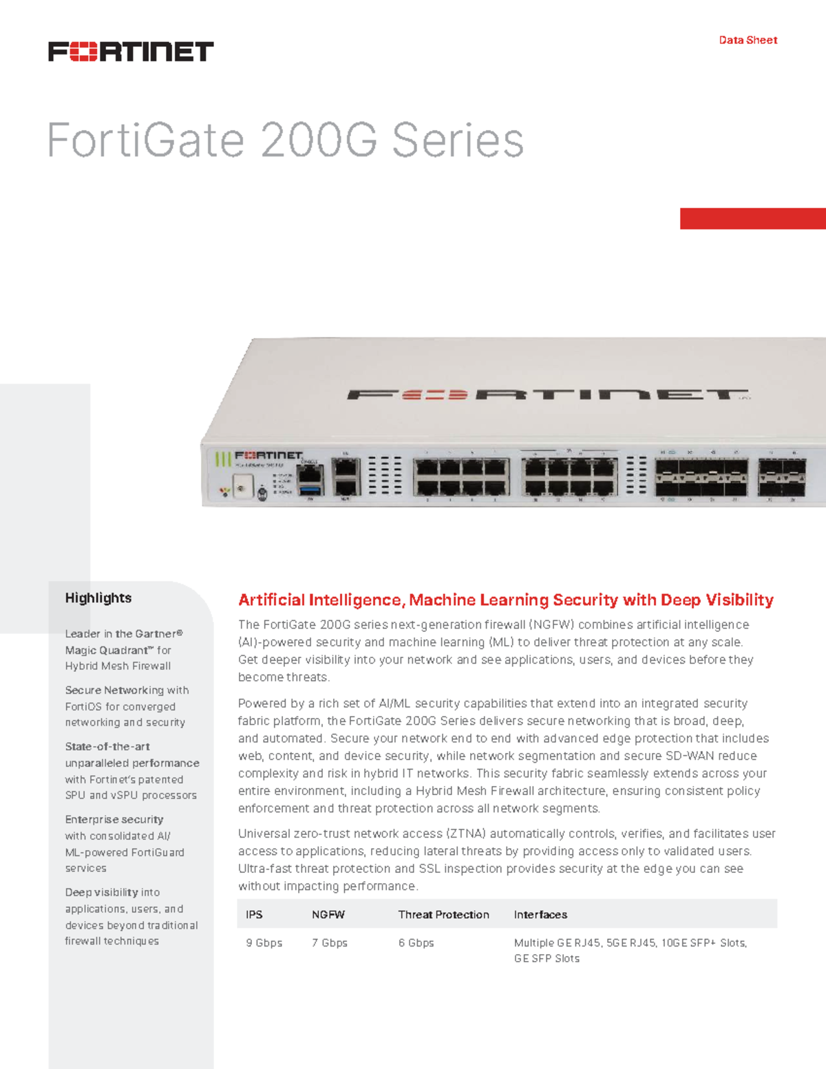 FortiGate 200G Series Data Sheet: AI-Driven Security & Performance ...