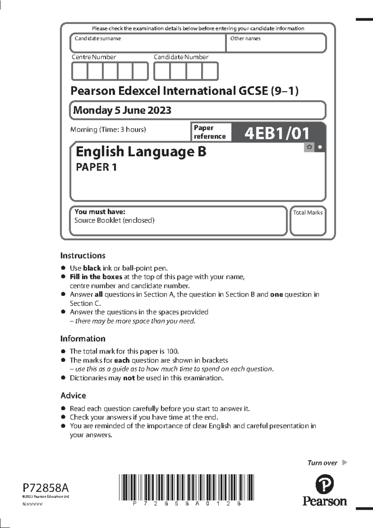 Edexcel International GCSE English Language B Paper 1 Exam Details ...