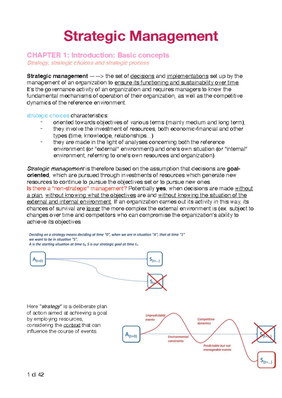 Strategic Management CH1: Intro to Key Concepts and Processes - Studocu