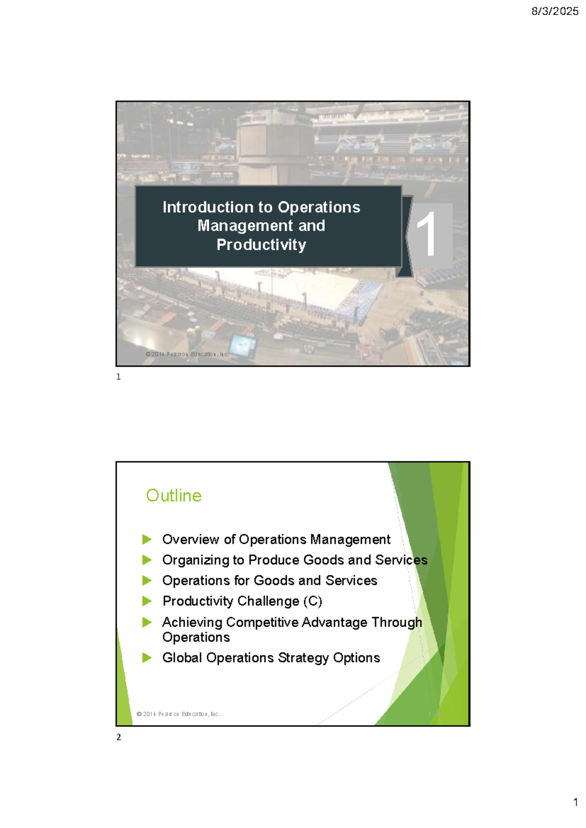 Introduction to Operations Management and Productivity 1 - Overview and ...