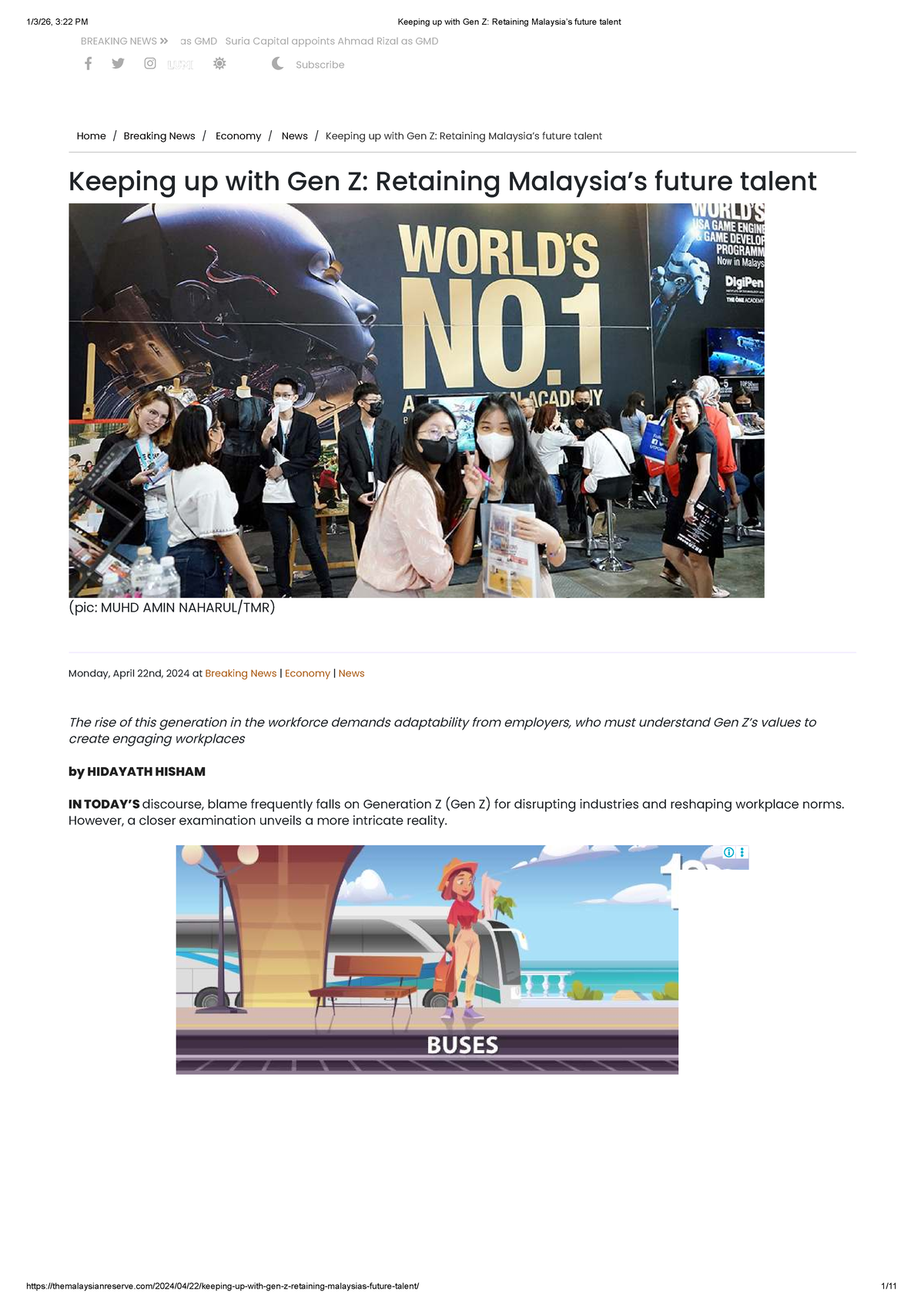 3:22 PM Keeping up with Gen Z: Retaining Malaysia's Future Talent - Studocu