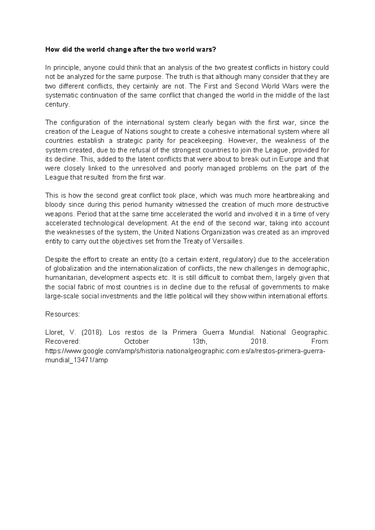 The Impact of WWI & WWII on Global Dynamics: A Historical Analysis ...