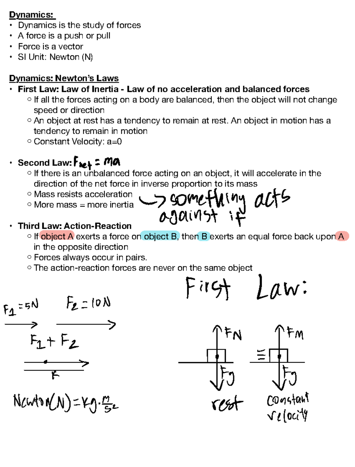 Dynamics (PHYS101): Understanding Newton's Laws of Motion and Forces ...