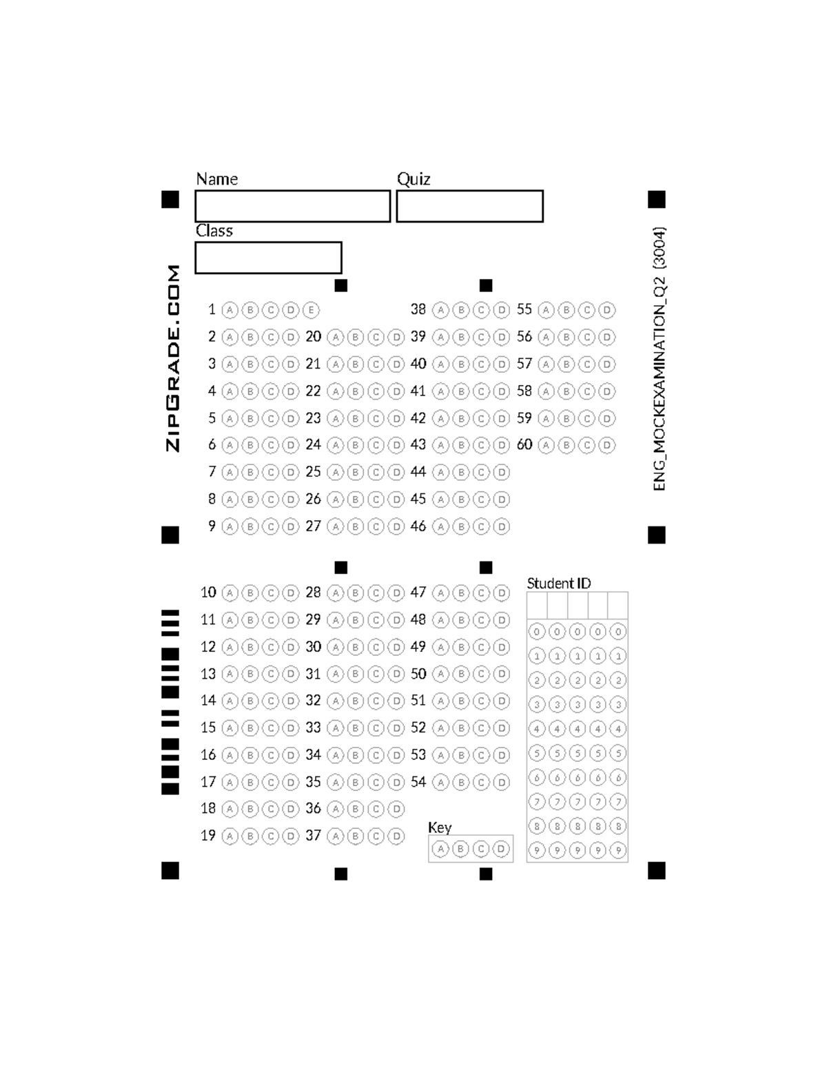 Sample Zipgrade Answer Sheets - Name Quiz Class Student ID 0 1 2 3 4 5 6 7 8 9 0 1 2 3 4 5 6 7 8 ...