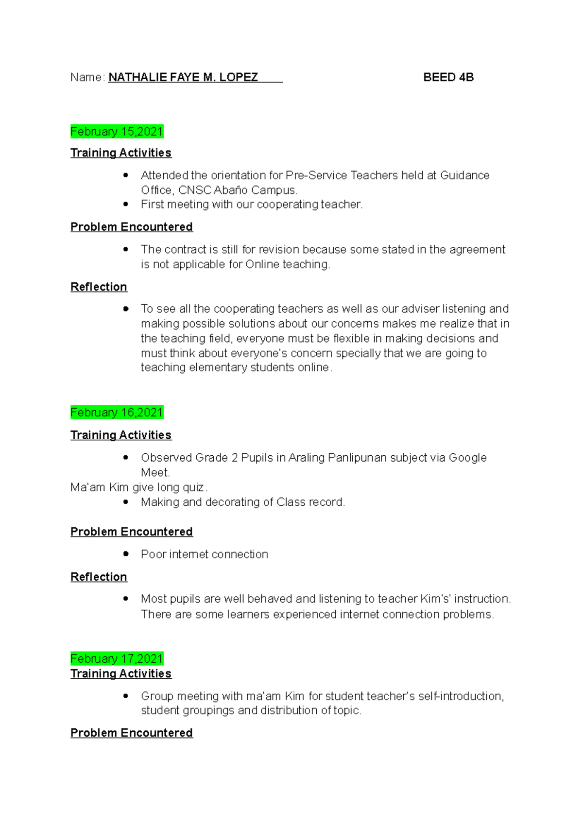 Journal-E-portfolio - academic paper - Name: NATHALIE FAYE M. LOPEZ ...